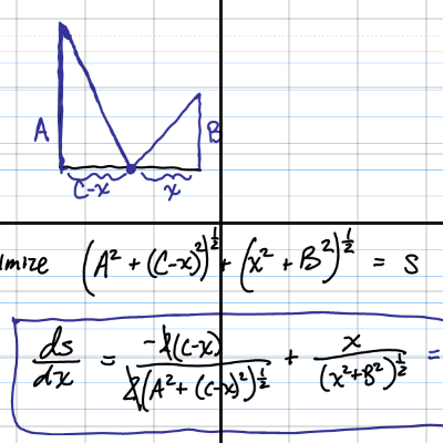 River Cow Farmer Triangle Calculus Question | Desmos