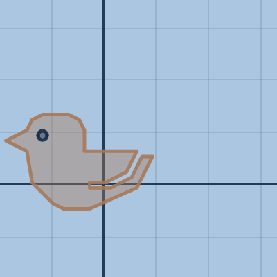 polygon bird flying through the air | Desmos