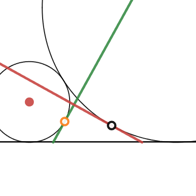 Circles and biggest right triangle | Desmos