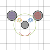 mickey mouse conic section example | Desmos