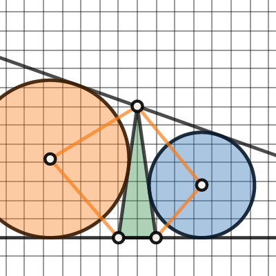 Triangle and two Circles | Desmos