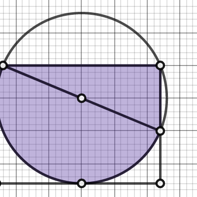 R = 13 ⇒ White Area = 210| Desmos