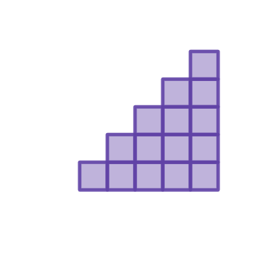 stair step polygon list comprehension| Desmos