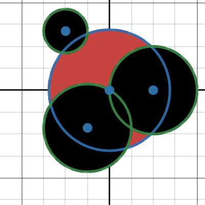 69085 - Finding Exclusive Area in Circle Intersections | Desmos