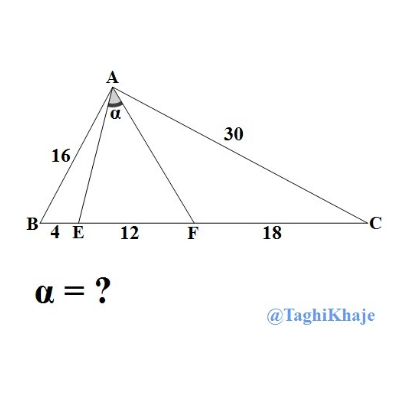 Angle EAF = 𝛼 = 45° | Desmos