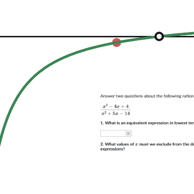 Reduce rational expressions to lowest terms | Desmos