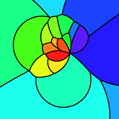 [+circular inversion] voronoi wallpaper animation | Desmos