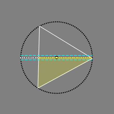 rotating triangle - half area | Desmos