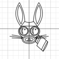 finished rabbit wearing a gas mask | Desmos
