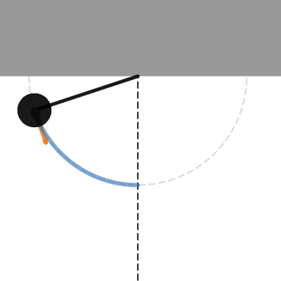 Circular Arc Swing with Light Drag | Desmos
