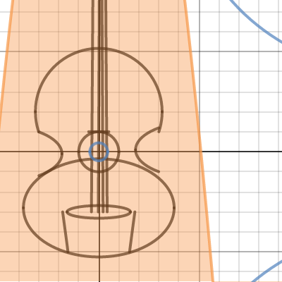 Abstract Instrument (Elements of a cello, violin,guitar, with a spotlight) | Desmos