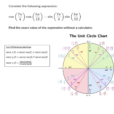 16.2 Find trig values using angle addition identities | Desmos