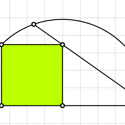 Green Square Area = 12 | Desmos