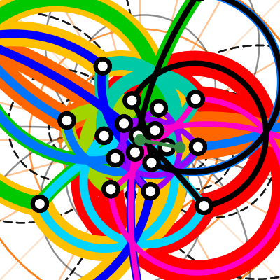 Regular great stellated dodecahedron as spherical tiling, stereographic ...