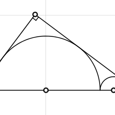 ACB = 90° ⇒ Radius R = 36° | Desmos