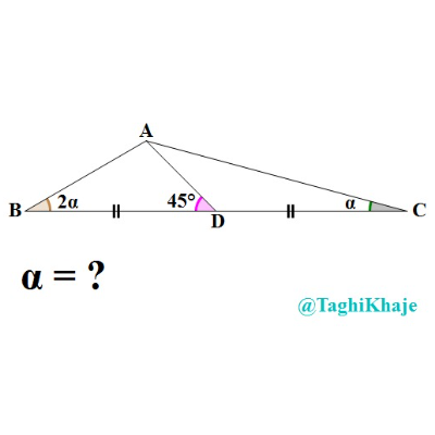 Angle ACB = α = 15°| Desmos