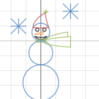 Snowman with scarf | Desmos