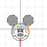 Conics mickey mouse = Mrs Meloni | Desmos